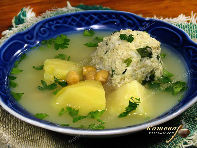 Chickpea Soup with Fish Balls Recipe | Kashevar
